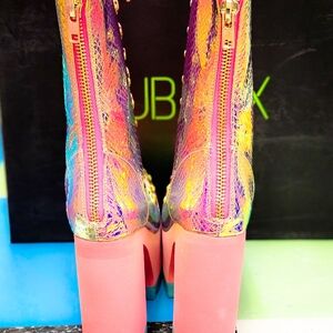 Dolls Kill | Shoes | Nib Poisonous Vixen Snake Platform Boots Club Exx ...
